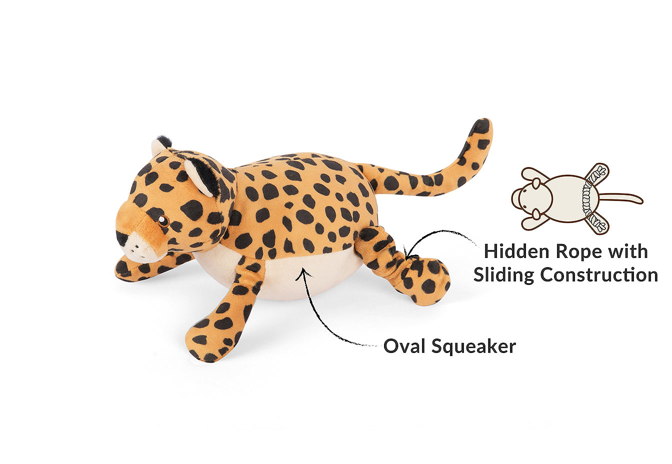 Plush Leopard Dog Toy: Animal Safari Dog Toy by P.L.A.Y.