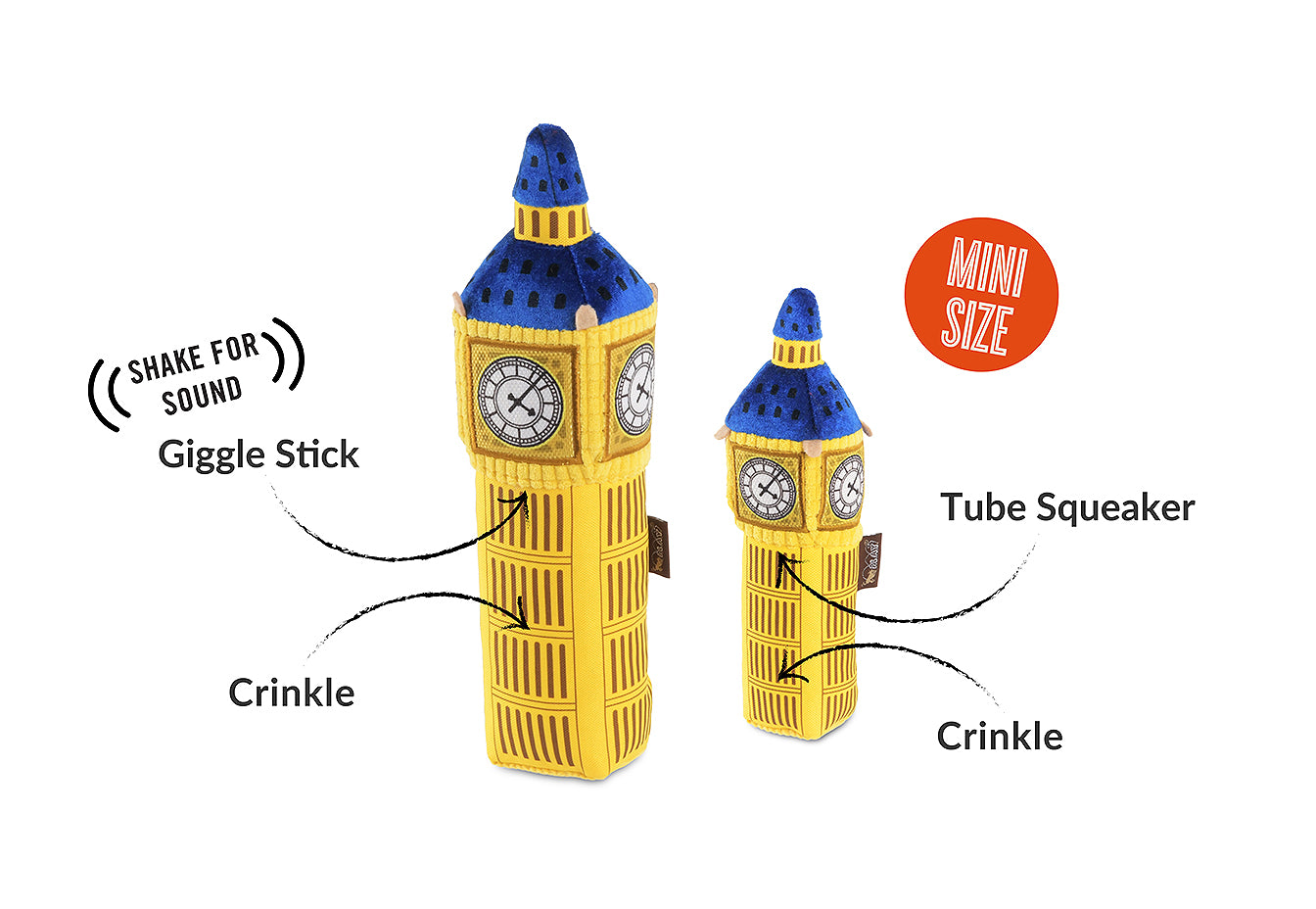 P.L.A.Y. Totally Touristy Big Ben Dog Toy – Interactive Fun for All Sizes