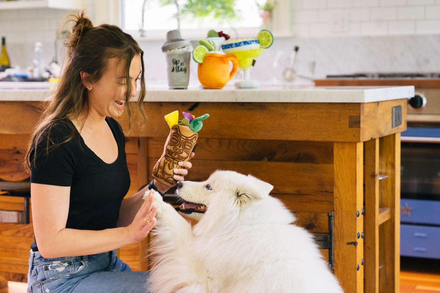 Tiki Time Cocktail Crinkle & Squeaker Dog Toy by P.L.A.Y.